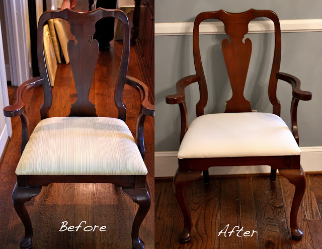 Pink to Green: Chair Makeover and the evolution of a dining room